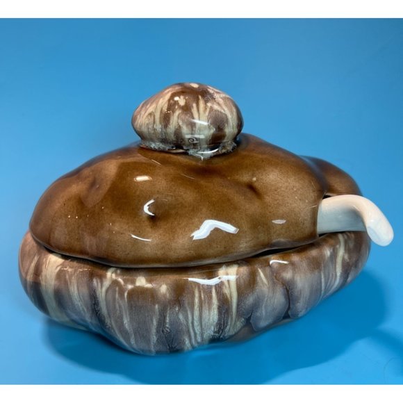 Handmade | Dining | Handmade Potato Ceramic Serving Bowl With Lid Spoon ...